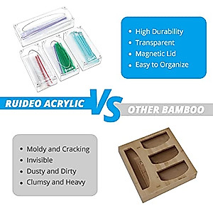 RUIDEO 4-Pack Storage Bag Organizer Compatible with Ziploc Bags, Acrylic Organizers for Kitchen Organization and Storage, Compatible with Gallon, Quart, Sandwich and Snack Size Bag, Plastic Bag Holder