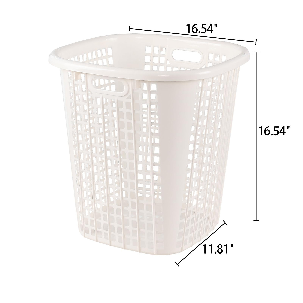 Ucake 6 Packs 50 Liter Plastic Laundry Basket Hamper with Handles, Tall Laundry Hamper Baskets, White