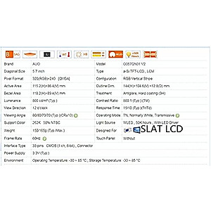 AUO 5.7 Inch LCD Panel G057QN01 V2 Sunlight Readable