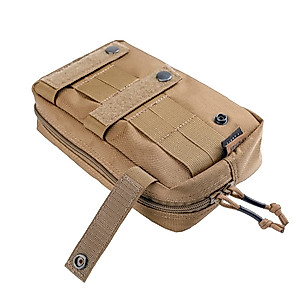 EXCELLENT ELITE SPANKER Tactical Molle Admin Pouch for Tactical Vest Chest Waist Pack Utility Tool Pouch Tactical EDC Bag(Coyote Brown)