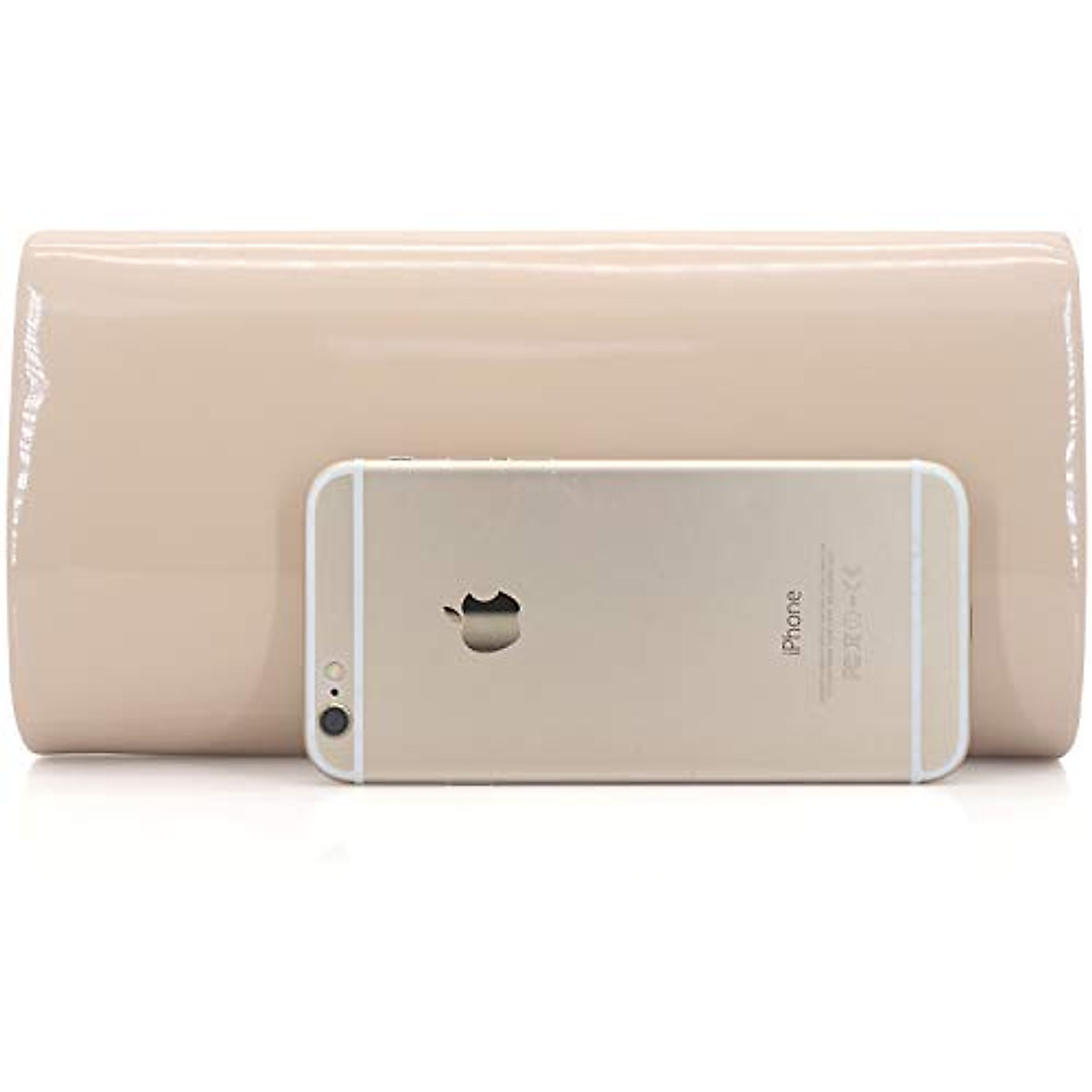 Dexmay Patent Leather Envelope Clutch Purse Shiny Candy Foldover Clutch Evening Bag for Women Nude