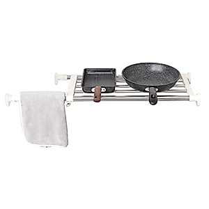 DAHOOMII Adjustable Closet Shelf Divider Tension Rod Expandable Clothes Storage Hanger Coat Rack DIY Stainless Steel 69-91.5cm/27.17inch-36.02inch 0778 -10 0