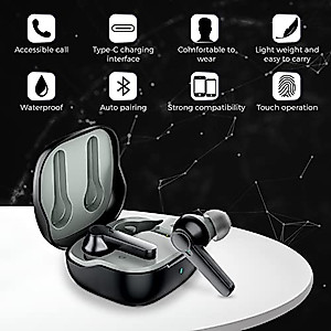 Roar ENC Buds H3 True Wireless Earbuds - in-Ear Bluetooth Headphones with Touch Controls, Bluetooth Earphones with Microphone,Waterproof Noise Canceling Ear Buds-Charging Case, Up to 18 Hours Playtime