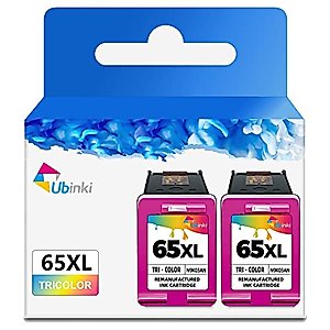 65XL Color Ink Cartridge Replacement for HP Ink 65 XL HP65 HP65XL Cartridges for HP DeskJet 3755 3700 3752 3772 3720 3723 2600 2621 2622 2652 2655 2640 Envy 5055 5000 5052 5010 5070 Printers (2-Pack)