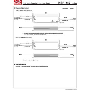 MEAN WELL HEP-240-12A 12V 16A 192W Single Output Switching Power Supply Harsh Environment