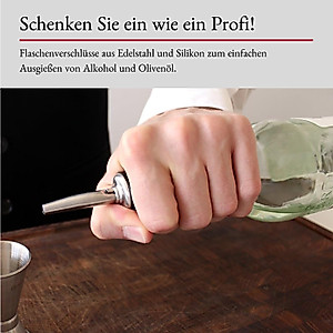 Barvivo Liquor Bottle Pourers Set of 2 - Professional Bottle Pourers for Alcohol with Tapered Spout - Free Flow Pour Spouts for Liquor Bottles, Wine, Spirits, and Olive Oil