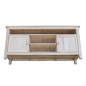 IC International Concepts 26" H, Entertainment TV Stand with 2 Doors Center Shelf 20.03''W x 15.24''D, Durable Solid Parawood Furniture, Living Room/Bedroom, Paint or Stain in Any Color, Unfinished