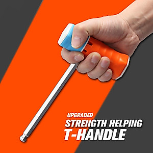 REXBETI Hex Key Allen Wrench Set, SAE Metric Star Long Arm Ball End Hex Key Set Tools, Industrial Grade Allen Wrench Set, S2 Steel