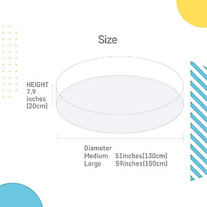 BLUETREE Sensory and Messy Play Mat for Toddlers, Infants and Kids, Safe, Waterproof, Double-Sided and Durable, Play Yard 59"x59"x7.9" Ivory and Gray