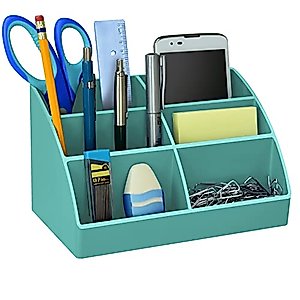 Acrimet Incline Desktop Easy Organizer Caddy Holder - Supplies Storage and Home Organization (Plastic) (Solid Green Color)