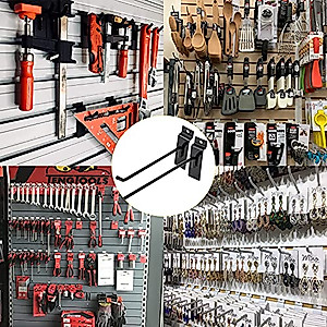 48Pack 6"and 8" Black Slatwall Hooks, Heavy Duty Slatwall Hooks & Hangers for Commercial Retail and Exhibition, 1/4”Dia Slatwall Panel Hooks Metal Pegboard Hooks for Garage Shop Supermarket