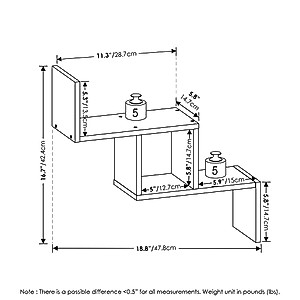 Furinno Rossi Wall Mount Floating Ladder Shelf, Espresso