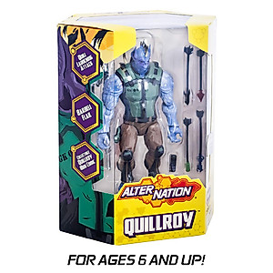 Alter Nation Quillroy Human Porcupine Rhino Bat Hybrid Web Cartoon Dark Horse Comics Graphic Novel Action Figure with Porcupine Projectile Quills & Mini Comic Book Great Gift for Kids 6 & Up