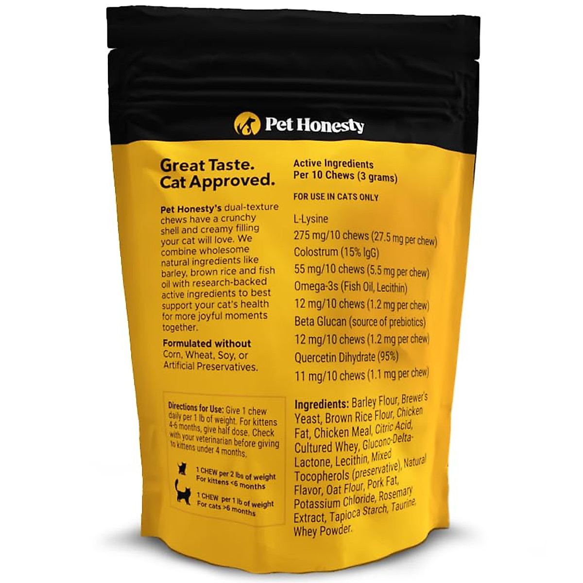 PetHonesty Cat Multivitamins + Cat Immune Support Lysine Dual Texture Chew Supplement Bundle - Supports Overall Immune Health, Joints, Skin & Coat, and Cat Allergy Relief - Sneezing, Runny Nose