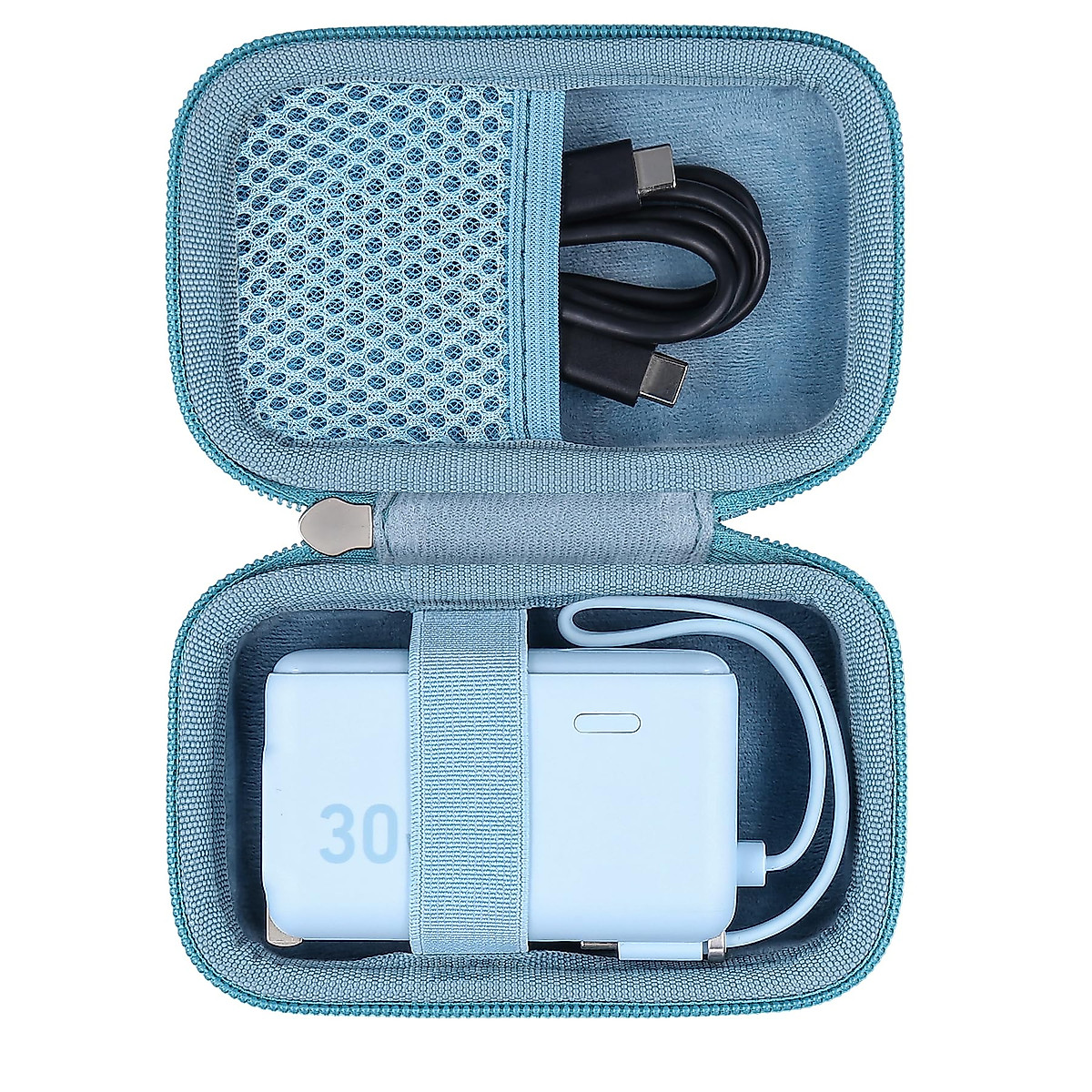 khanka Hard Travel Case for Anker 3-in-1 Fast Charging Charger with Built-in USB-C Cable/Anker 533 Power Bank/Anker Nano Power Bank,10000mAh Portable Charger (PD 30W max. Leistung),Case Only（Blue）