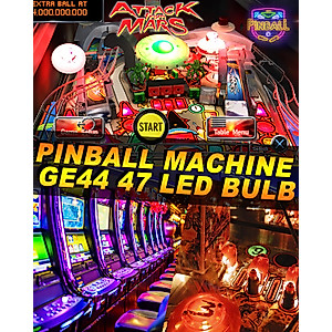 GE44 47 Pinball Machine LED Bulbs BA9S DC/AC 6.3V/6V Coin-Operated Video Old Fashioned Radio Arcade Pinball Gaming Light Bulb 755 756 1893 1895 1847,White,15 Pack