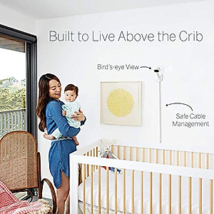 Nanit Plus - Smart Baby Monitor and Wall Mount: Camera with HD Video & Audio - Sleep Tracking - Night Vision - Temperature & Humidity Sensors and Two-Way Audio