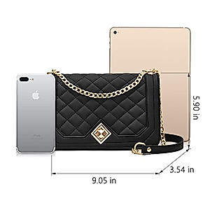 PS PETITE SIMONE Crossbody Bags for Women Trendy Quilted Bag Shoulder with Chain Small Handbag Evening Bag Satchel Purses