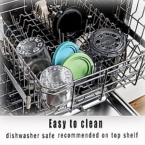 Wzvzss Ice Cream Pint Cups, Ice Cream Containers with Lids for Ninja Creami Pints, Ice Cream Pint Kitchen Accessories for NC301 NC300 NC299AM Series Ice Cream Machines, Sealed and Leak-proof (2 pcs-A)