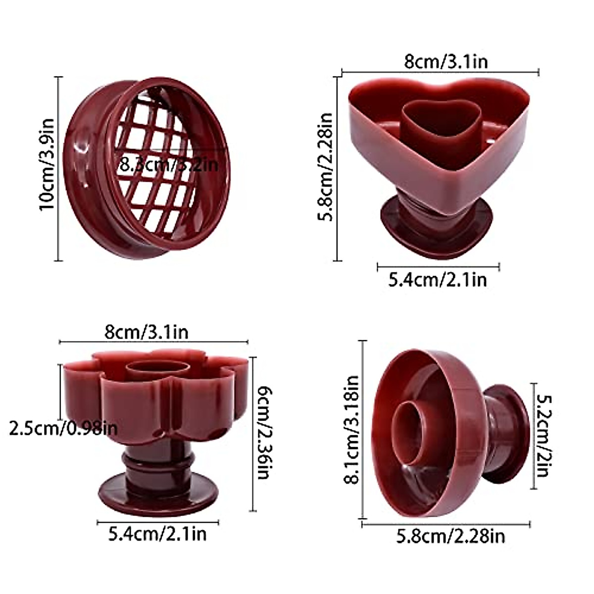 'N/A'' 4 Pack Donut Maker Cutter, Creative Reusable Non-stick Doughnut Molds, Fondant Cake Bread Dessert Bakery Mould, Biscuit Stamp Mould, Home Kitchen DIY Baking Tool