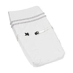 Sweet Jojo Designs Boho Bohemian Boy or Girl Baby Nursery Changing Pad Cover - Grey and White Farmhouse Shabby Chic Designer Modern Minimalist Gray Tuft Tufted Cotton Gender Neutral Unisex
