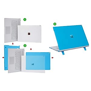 mCover Case Compatible for 2017~2022 15" Microsoft Surface Book 2/3 with Detachable Tablet Display ONLY (NOT Fitting Cheaper Surface Laptop Models) - Clear