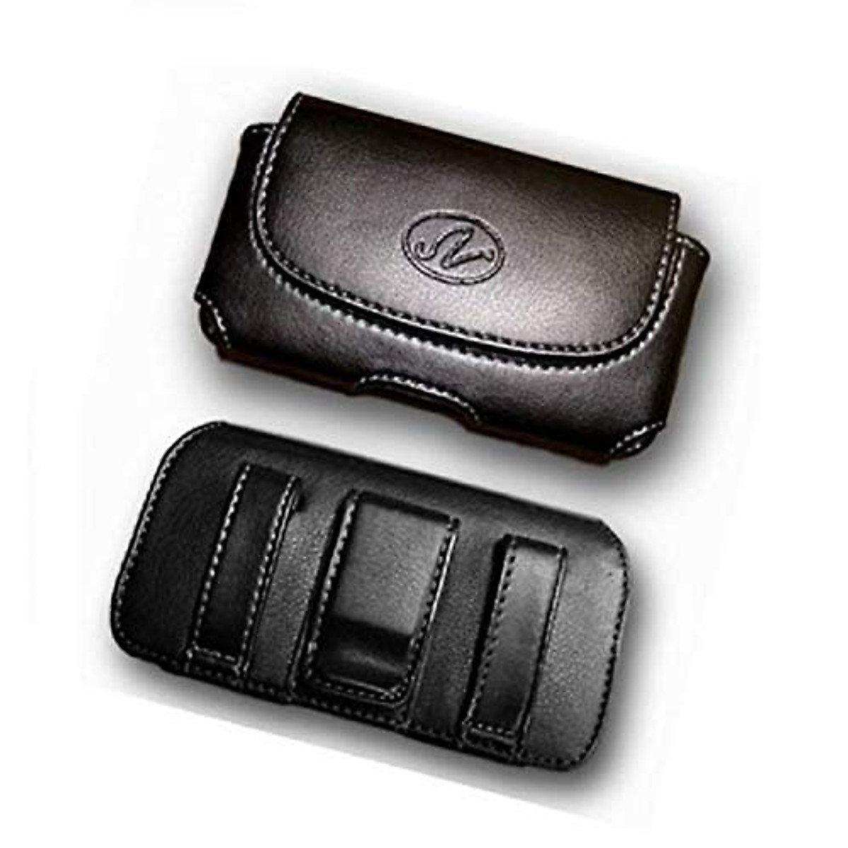 Wonderfly Horizontal Holster for Flip Phone or Smartphone Up to 4.25x2.25x0.85 Inch in Dimensions, a Leather Carrying Case with Belt Clip and Belt Loops