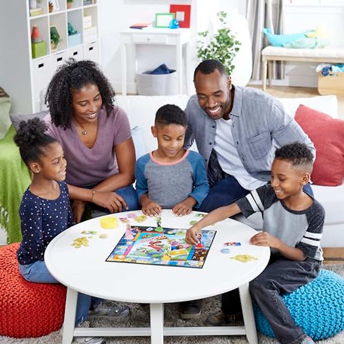 Monopoly Junior Super Mario Edition Board Game, Fun Kids' Ages 5 and Up, Explore The Mushroom Kingdom as Mario, Peach, Yoshi, or Luigi (Amazon Exclusive)