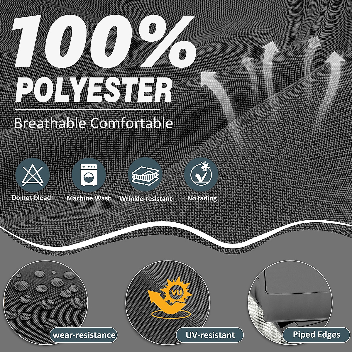 Snubbull 14 Pcs Outdoor Cushion Slipcovers Outdoor Patio Cushion Covers Replacement Waterproof with Zipper for Outdoor Furniture, Patio Sofa Couch 3 Sizes, Covers Only