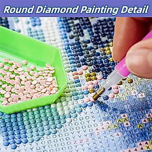 Halloween 5D Diamond Painting Kits for Adults Beginners,Animal Peacock Round Full Drill Diamond Art Kit,DIY Paint by Diamond Dots Gem Art Kits,for Christmas Home Wall Decor 24x48inch/60x120cm WS-504
