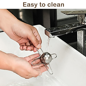 WEIGUZC Coffee Cooling Tool with Reusable Stainless Steel Ice Sphere - Unlock Coffee True Flavors, Also Ideal for Bourbon, Scotch, and Cocktails - 40mm Round Shape (1)