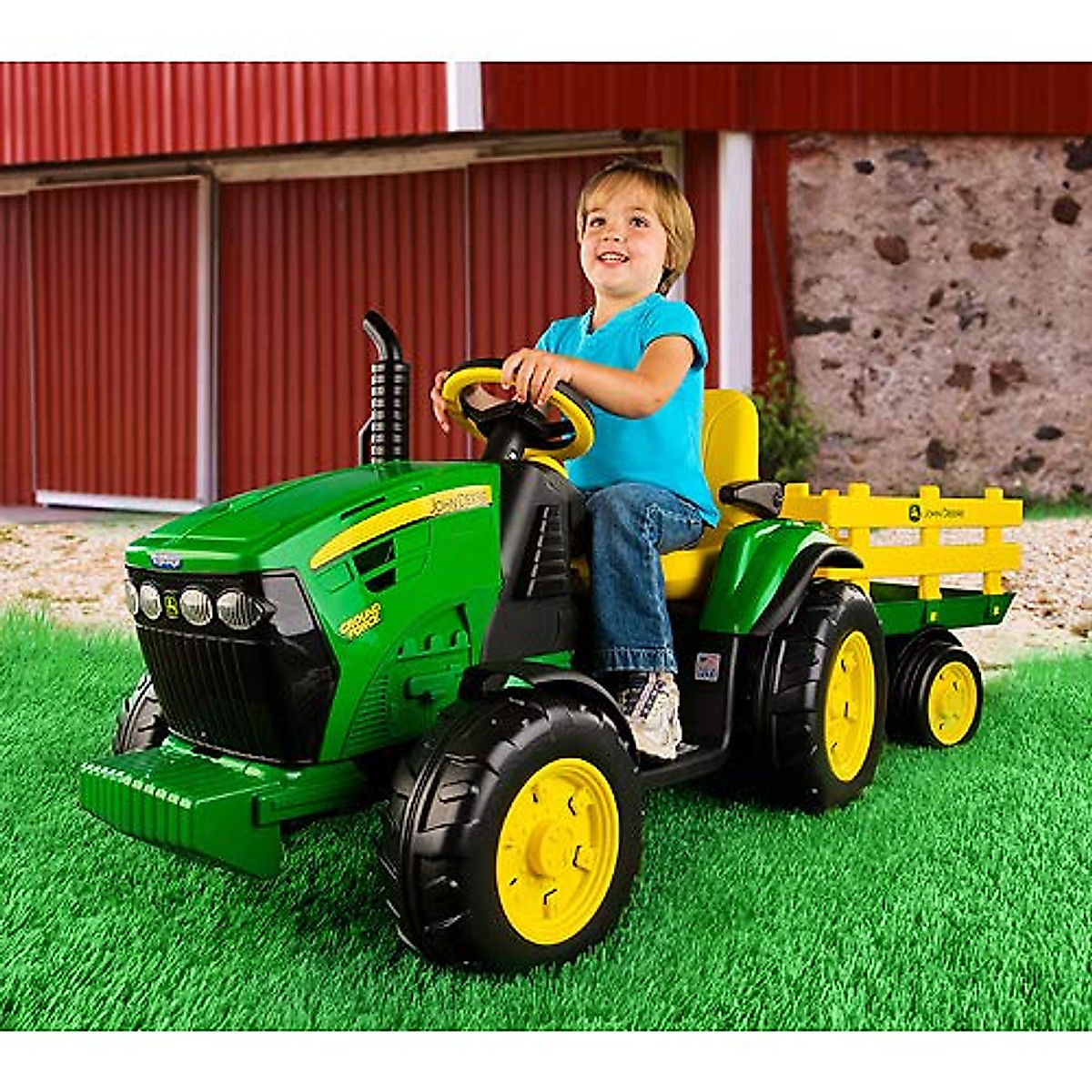 Peg Perego John Deere Ground Force Tractor with Trailer 12 Volt Ride on