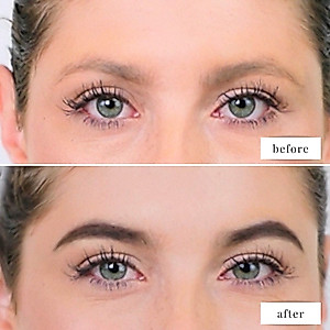 Elizabeth Mott Eyebrow Gel Makeup - Queen of the Fill Brow Tint and Filler - Brush to Fill in Eyebrows and Cover Gray Hairs, Water Resistant, Long Lasting - Cruelty Free, Dark Medium Brown, 4 g