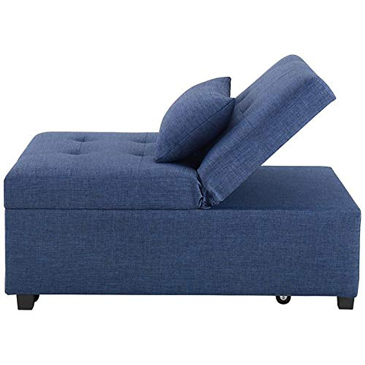 Pemberly Row Transitional Upholstered Convertible Sofa Bed in Blue