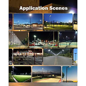 YXL LED Parking Lot Light, 200W LED Shoebox Light with Dusk to Dawn Photocell,28000LM 5000K Daylight Arm Mount, IP65 Waterproof, LED Area Light for Parking Lot Sports Stadium, 3 Pack