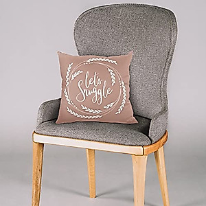 College Covers Let's Snuggle Fall Décor Pillow, 16" X 16", Taupe