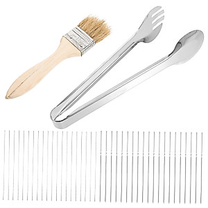 Yardwe 5 Sets Barbecue Tool Set Outdoor Barbecue Tools BBQ Grill Accessories Grilling Skewers Food Tong BBQ Grill Portable Grill Utensils Multifunction BBQ Needle Stainless Steel