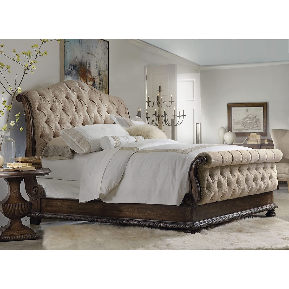 Hooker Furniture Rhapsody Tufted Upholstered Sleigh Bed