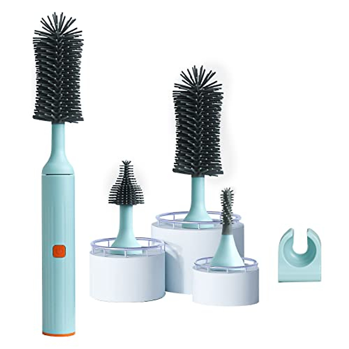 winforhour Electric Baby Bottle Brush with Electric Bottle Cleaner Set and Straw Brush,Suitable for Kitchen Brush and Baby Bottles,USB Rechargeable.(Blue)