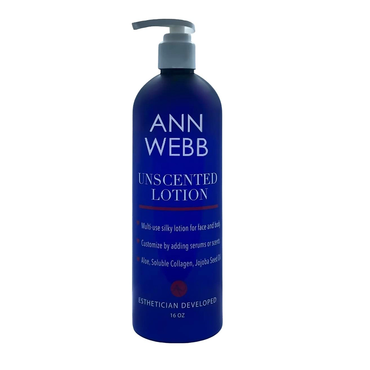 Ann Webb Unscented Lotion for Dry Skin- Fragrance Free, Hypoallergenic, Organic, All-Natural, Non-Greasy Lotion for Sensitive, Dry Skin - Face & Body Lotion - Formerly Skin Lotion 16oz