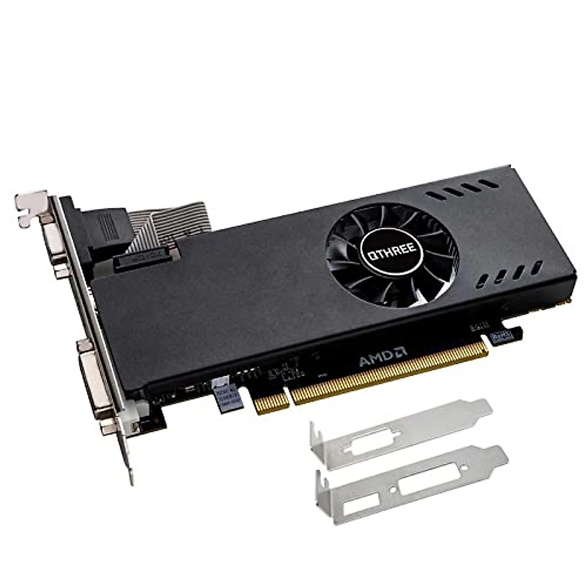 QTHREE Radeon RX 550 Low Profile Graphics Card,4GB,GDDR5,128-Bit,VGA,DVI,HDMI,Desktop Small Form Factor Video Card for PC Gaming,Computer GPU,PCI Express X8 3.0,HDPC,Support 4K,DirectX 12