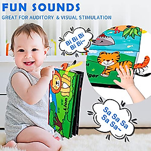 Aboosam Baby Toys 0-6 Months - Tummy Time Mirror Toys with Cloth Books & Teethers - Montessori Infant Toys for Babies 0 3 6 9 Months - High Contrast Newborn Sensory Toy for Boys Girls Baby Gift