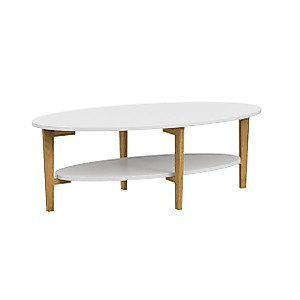 Safavieh Home Collection Woodruff White and Natural Coffee Table