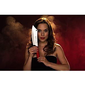 F. DICK – Red Spirit Chef Knife Ajax - Kitchen knife with 7.9" blade & 56 HRC - Ideal for meat & poultry - Stainless steel - Antique blade shape - Ultra sharp - Ergonomic handle - Made in Germany