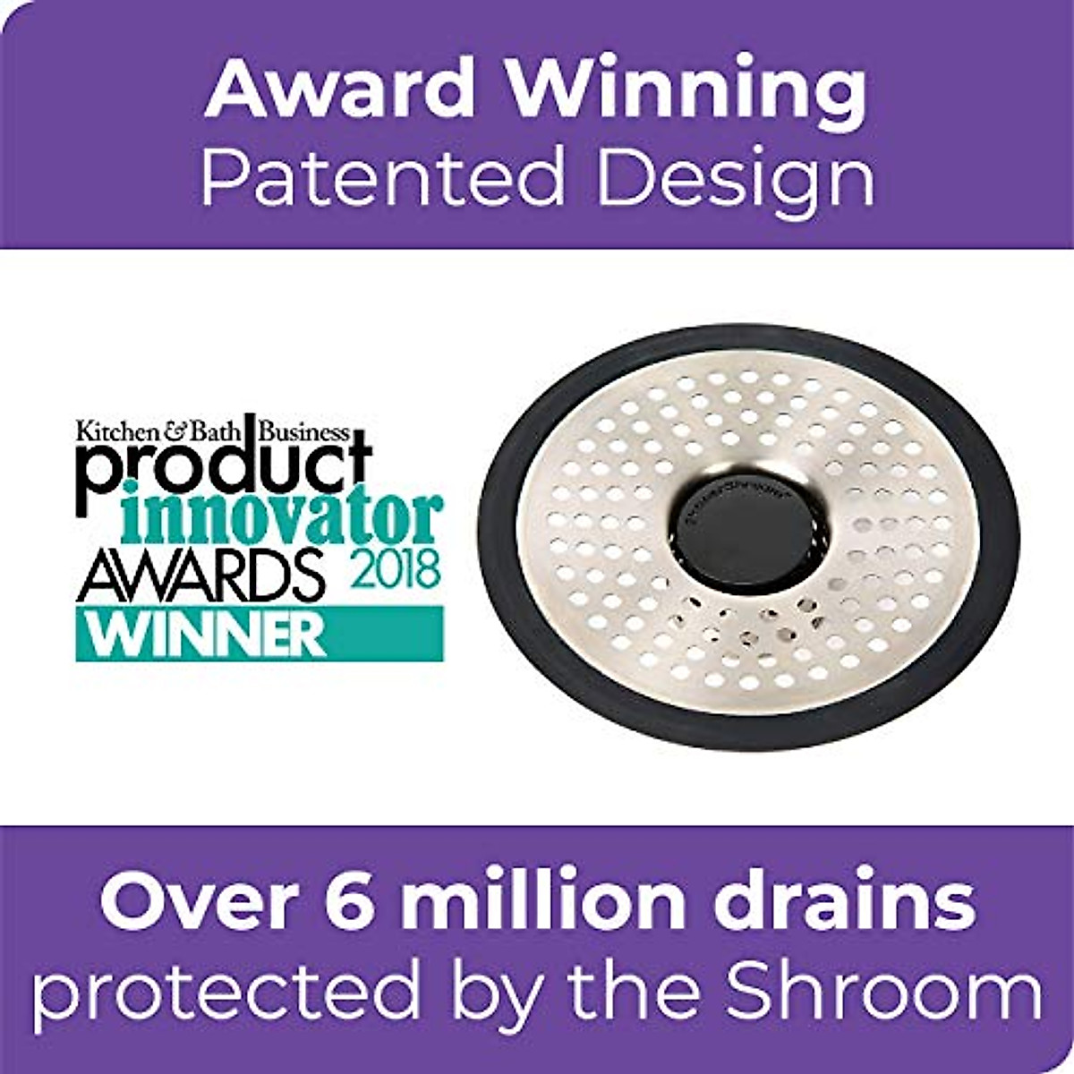 ShowerShroom SHSULT755 Ultra Revolutionary Shower Hair Catcher Drain Protector, Stainless