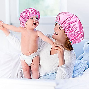 Mepase 5 Pcs Mommy and Me Robe Swaddle Headband Cap Set Including Maternity Robe Baby Swaddle Blanket Headband Hat for Mom and Baby (X-Large)