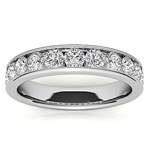 Love Band 1.00 CT Moissanite Matching Comfort Fit Band Colorless Moissanite Engagement Ring Wedding Band Silver Solitaire Vintage Antique Anniversary Diamond Moissanite Ring Elegant Band (7.5)