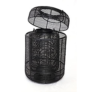Interior Innovations Decorative Indoor/Outdoor 2 Lantern Set for Flowers or Candles, Black Round Design