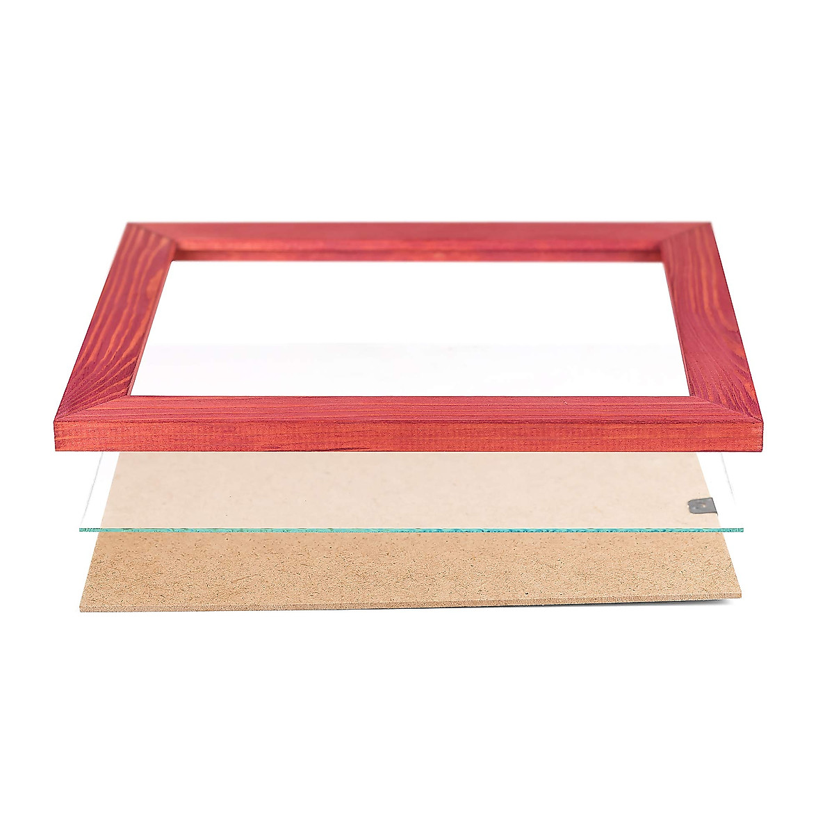 Rustic Wooden Picture Frames 8x10 - Red - Set of 2-100% Natural Eco Solid Wood and High Definition Real Glass for Wall Hanging Photo Frame