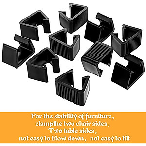 Maxmoral 4PCS 5.25CM/2Inch Wicker Chair Fastener Outdoor Furniture Clamp Black Patio Sofa Clamp Suitable for Fixing Combination Patio Furniture Sofa and Balcony Chair